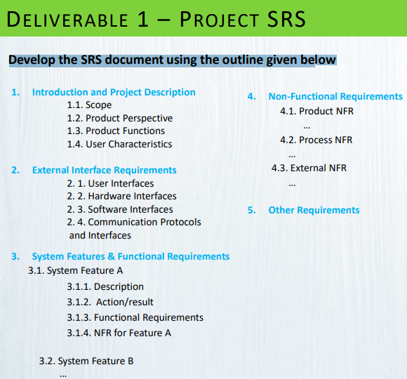 Solved Write a deliverable for a system below. Follow | Chegg.com