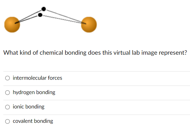 Solved What kind of chemical bonding does this virtual lab | Chegg.com
