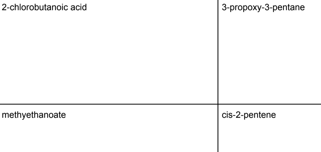 Solved 2-chlorobutanoic acid 3-propoxy-3-pentane | Chegg.com