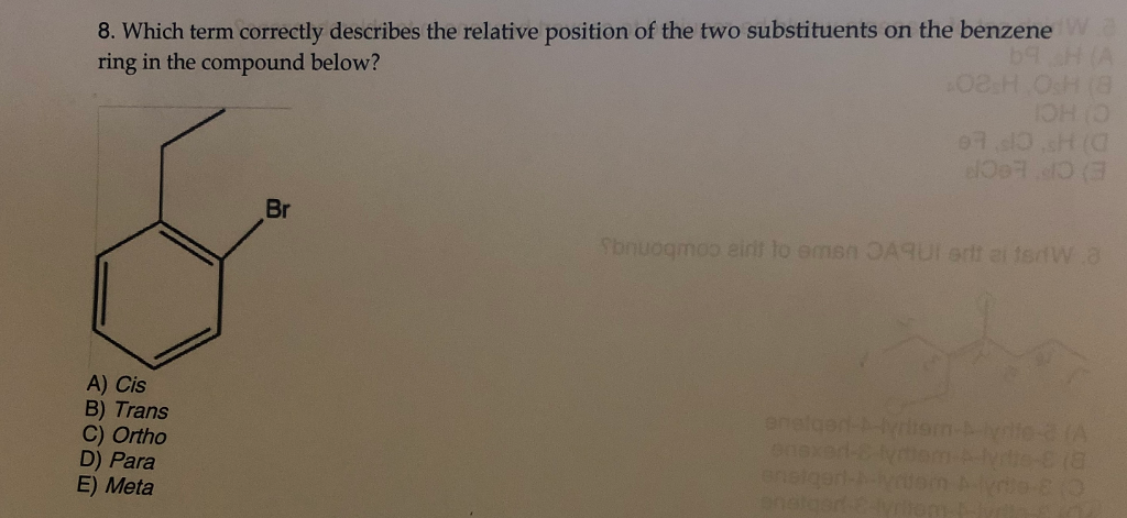 Solved 8. Which term correctly describes the relative | Chegg.com