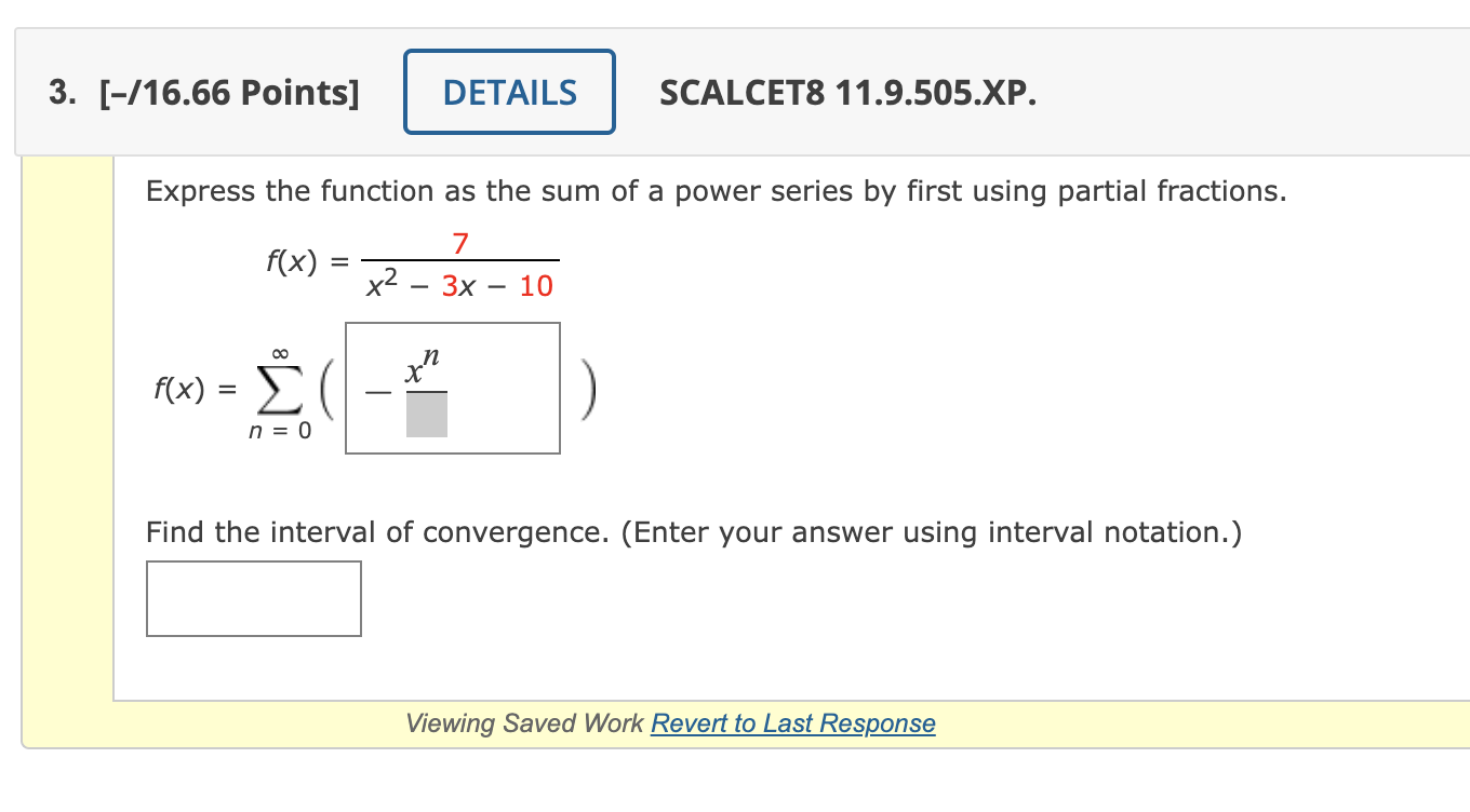 Solved Express the function as the sum of a power series by | Chegg.com