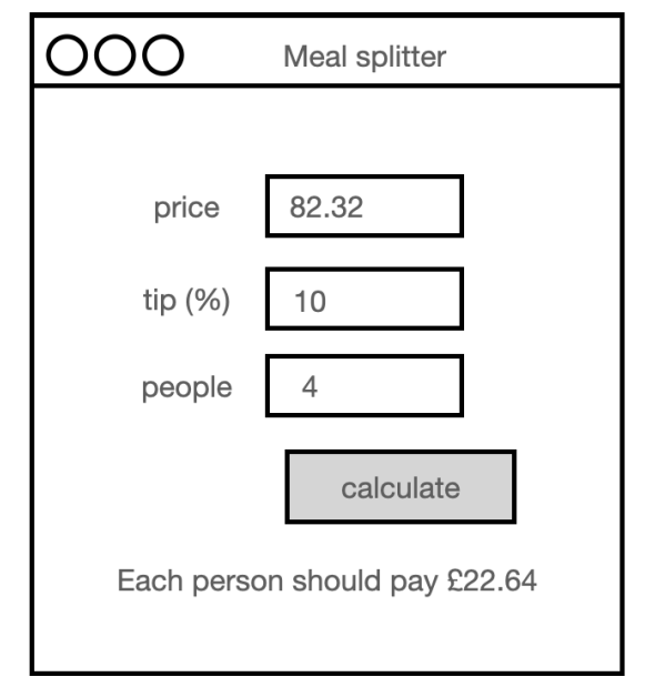 Solved Question 1: Tip Calculator (30 marks) Complete this | Chegg.com