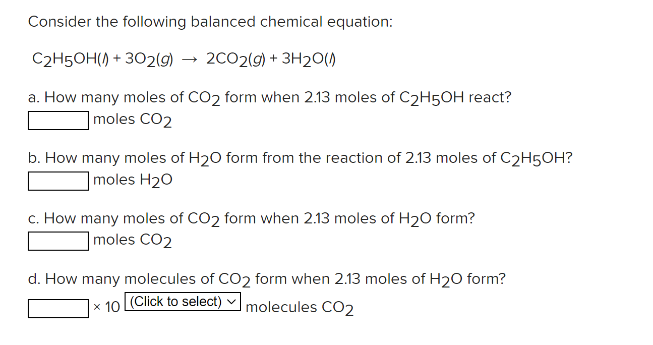 Solved Consider the following balanced chemical equation: | Chegg.com