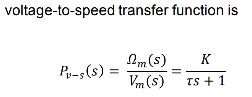 Solved voltage-to-speed transfer function is V-S | Chegg.com
