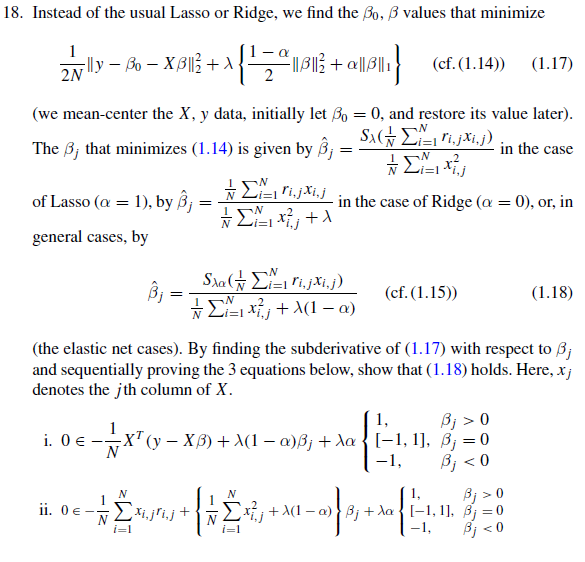 Solved Instead of the usual Lasso or Ridge, we find the β0,β | Chegg.com