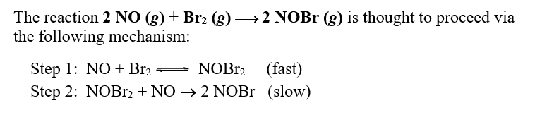 Solved The reaction 2 NO (g) + Br2 (g) →2 NOBr (g) is | Chegg.com
