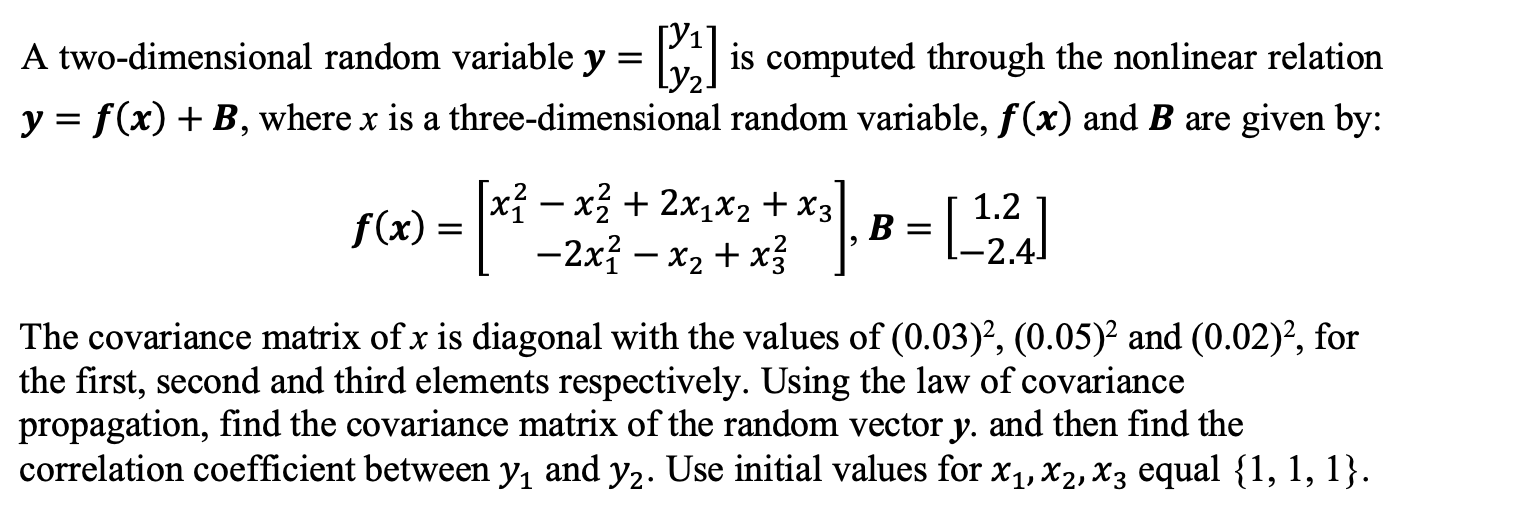 Solved A two-dimensional random variable y y = f(x) + B, | Chegg.com