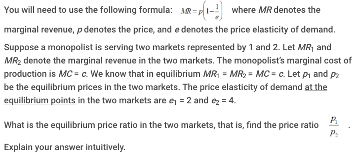 Solved 1-1 where MR denotes the You will need to use the | Chegg.com