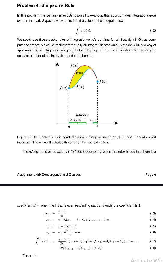 Problem 4: Simpson's Rule In this problem, we will | Chegg.com