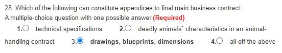 Solved 28. Which of the following can constitute appendices | Chegg.com