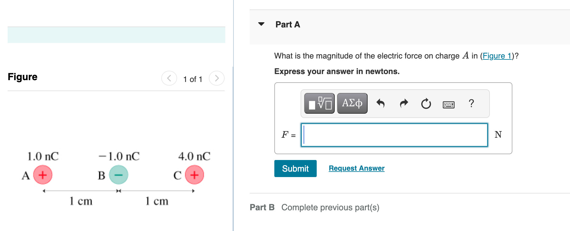Solved What is the magnitude of the electric force on charge | Chegg.com