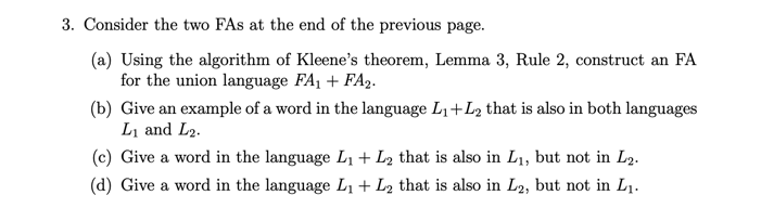 Solved FA1 a,b FA2 X2+ 3. Consider the two FAs at the end | Chegg.com