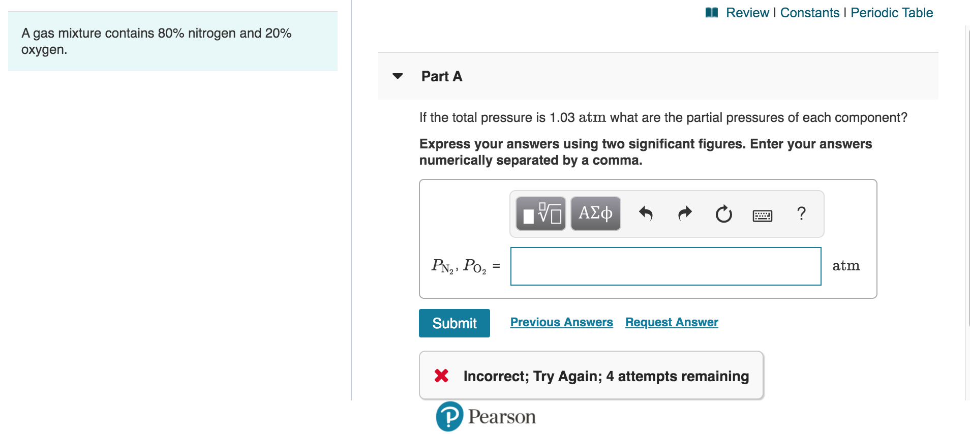 Solved: MI Review | Constants | Periodic Table A Gas Mixtu... | Chegg.com