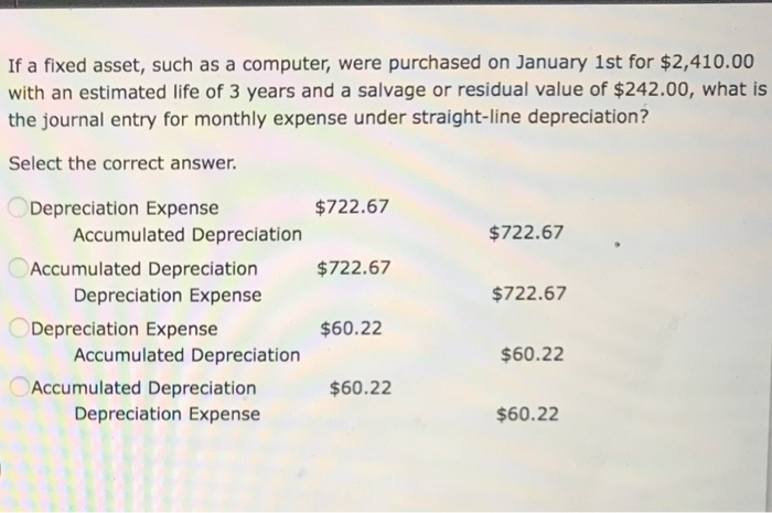 Solved If a fixed asset, such as a computer, were purchased | Chegg.com