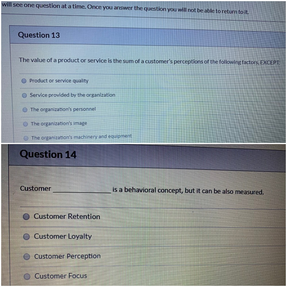 Solved will see one question at a time. Once you answer the | Chegg.com