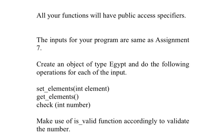 Solved Implement Assignment 7 using Classes and Objects Your | Chegg.com