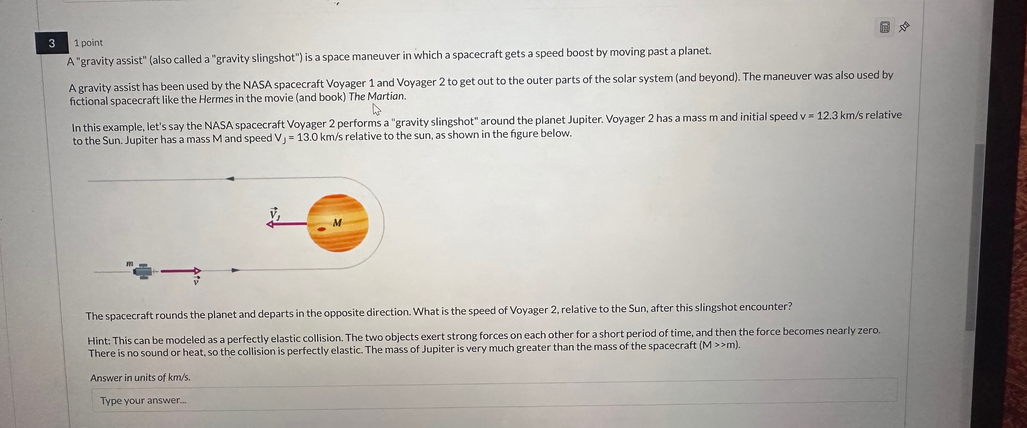 Solved A "gravity assist" (also called a "gravity | Chegg.com