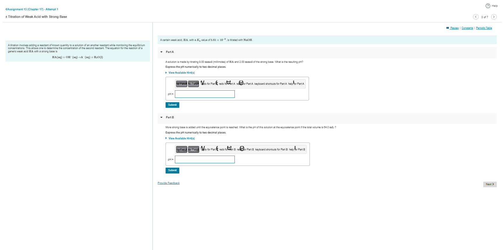 Solved A titration involves adding a reactant of known | Chegg.com
