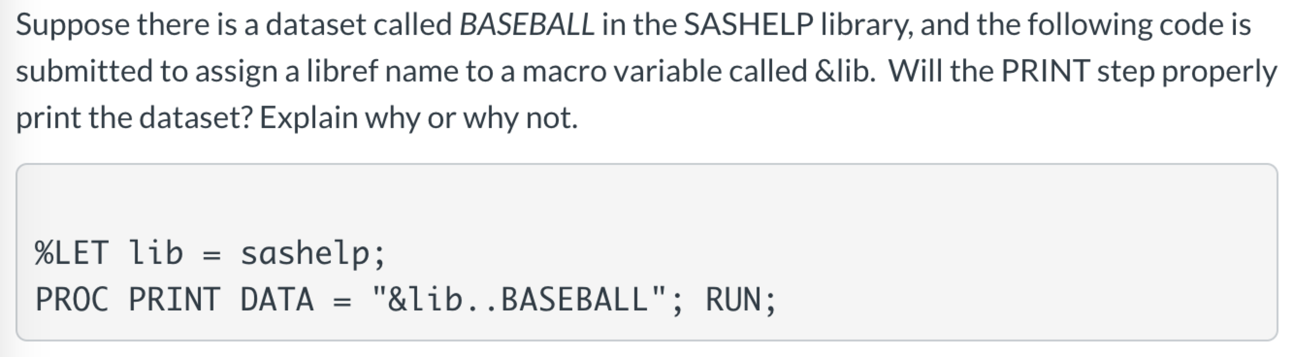 Solved Suppose there is a dataset called BASEBALL in the | Chegg.com