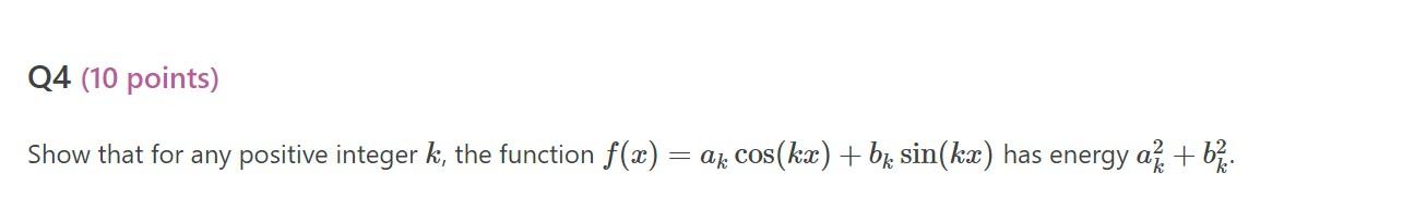 Solved Show that for any positive integer k, the function | Chegg.com