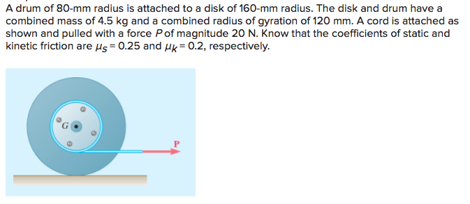Solved Determine: A. angular acceleration of the disc | Chegg.com
