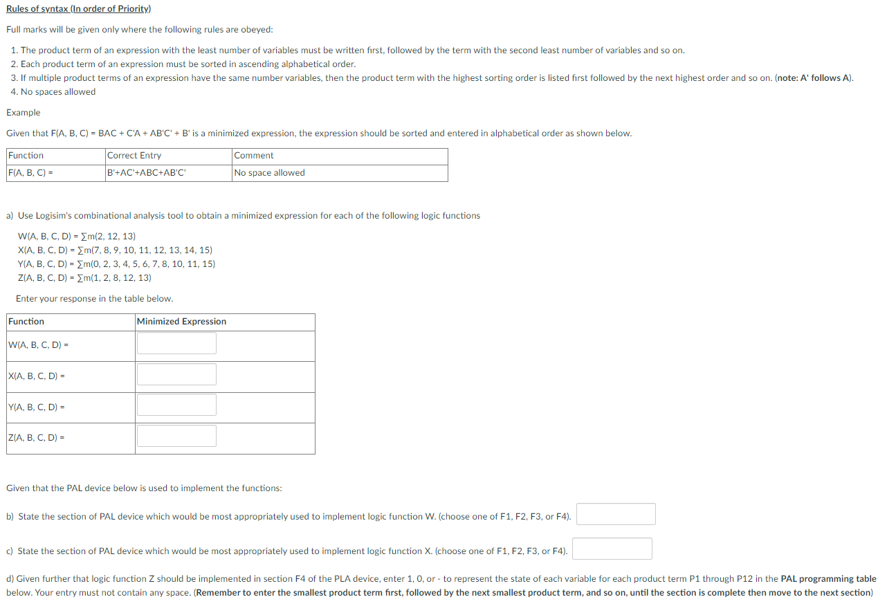 Solved Use Logisim's combinational analysis tool to obtain a | Chegg.com