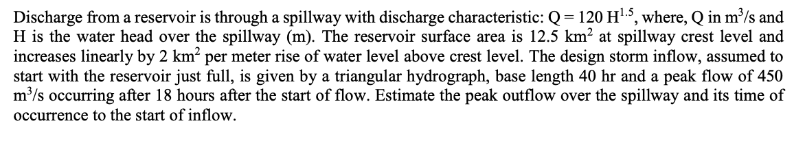 Solved The inflow and outflow hydrographs for a river reach | Chegg.com
