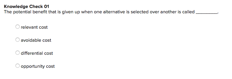 Solved Knowledge Check 01 The potential benefit that is | Chegg.com