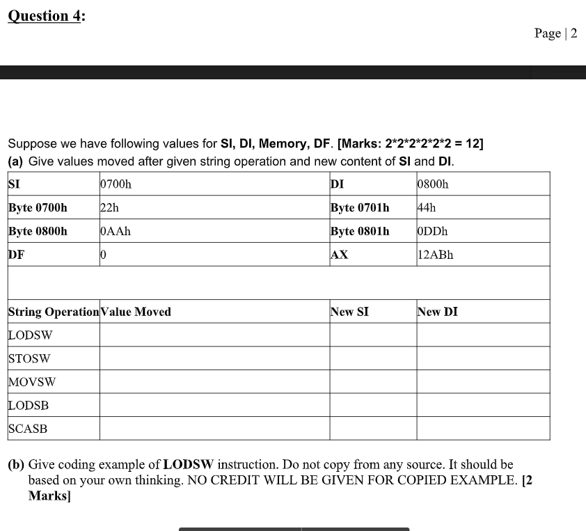Solved Subject : Assembly Language and Microprocessor Only | Chegg.com