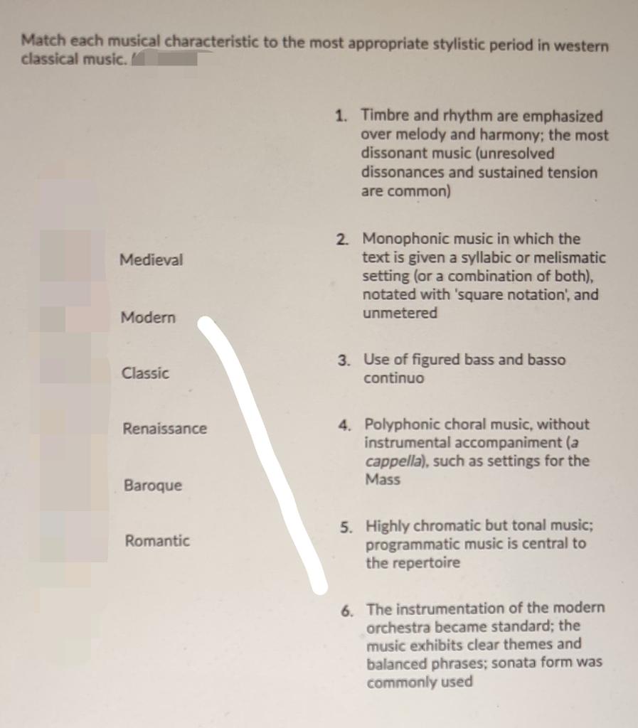 Solved Match each musical characteristic to the most | Chegg.com