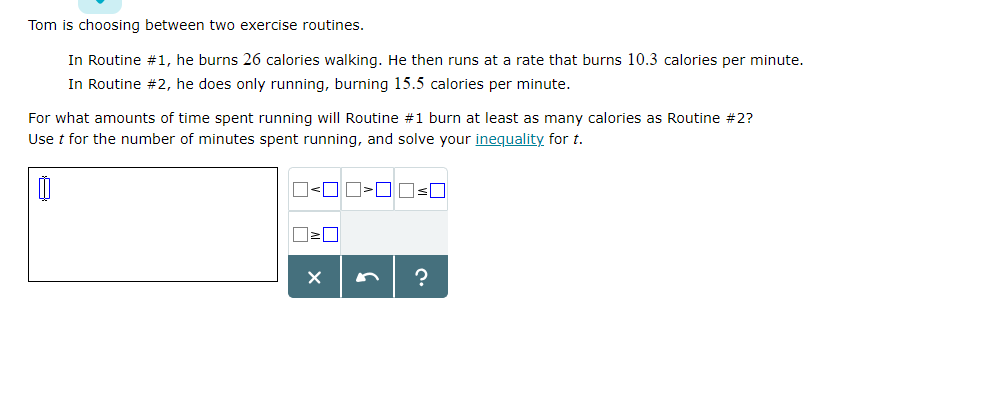 Solved Tom is choosing between two exercise routines In | Chegg.com