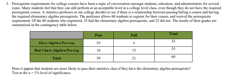 Solved 3. Prerequisite requirements for college courses have | Chegg.com