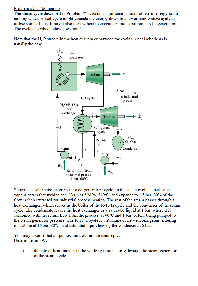 b) the net power output of the binary cycle. c) the | Chegg.com
