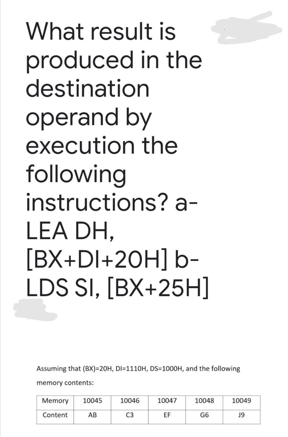 Solved What result is produced in the destination operand by | Chegg.com