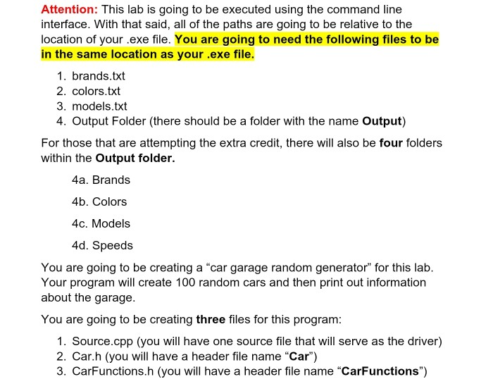 Car.h • Car.h is going to contain two data | Chegg.com