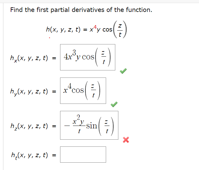 Solved Find the first partial derivatives of the function. | Chegg.com