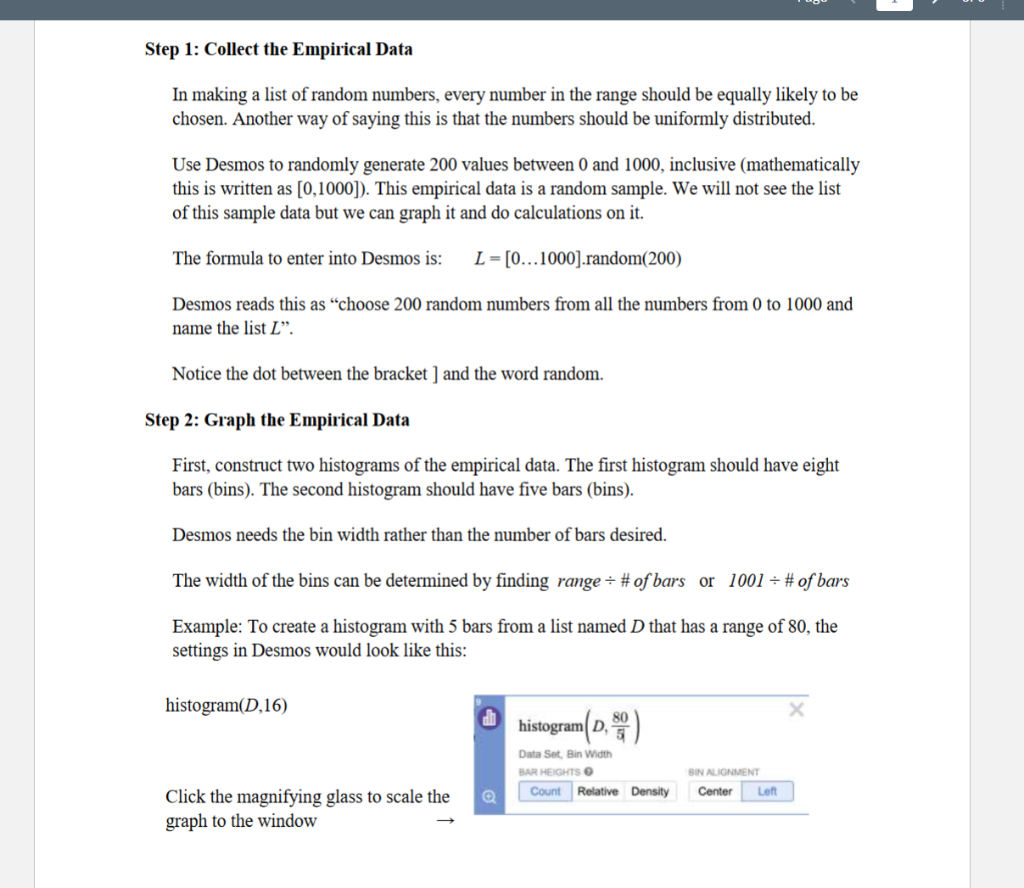 Step 1: Collect the Empirical Data In making a list | Chegg.com