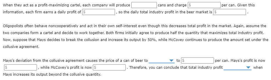Solved 6. The cartel and the problem of cheating Mays and | Chegg.com