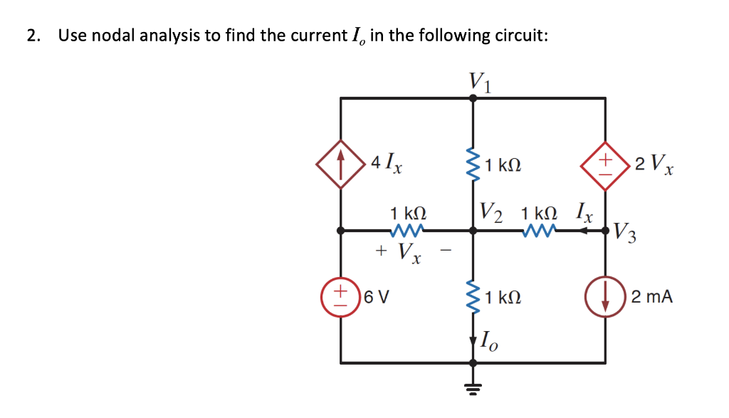 Solved 2. Use nodal analysis to find the current I, in the | Chegg.com
