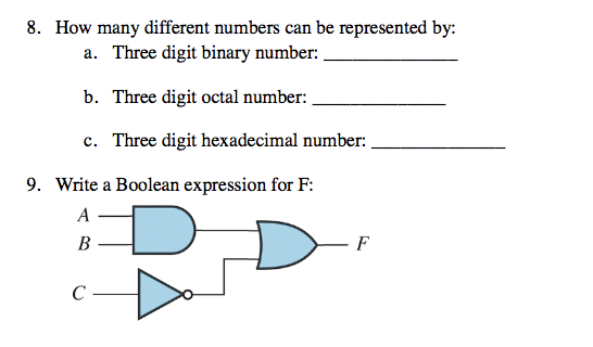Solved 8. How many different numbers can be represented by: | Chegg.com