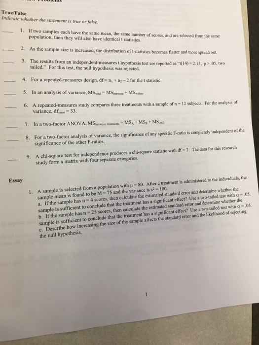 Solved Indicate whether the statement is true or false. If | Chegg.com