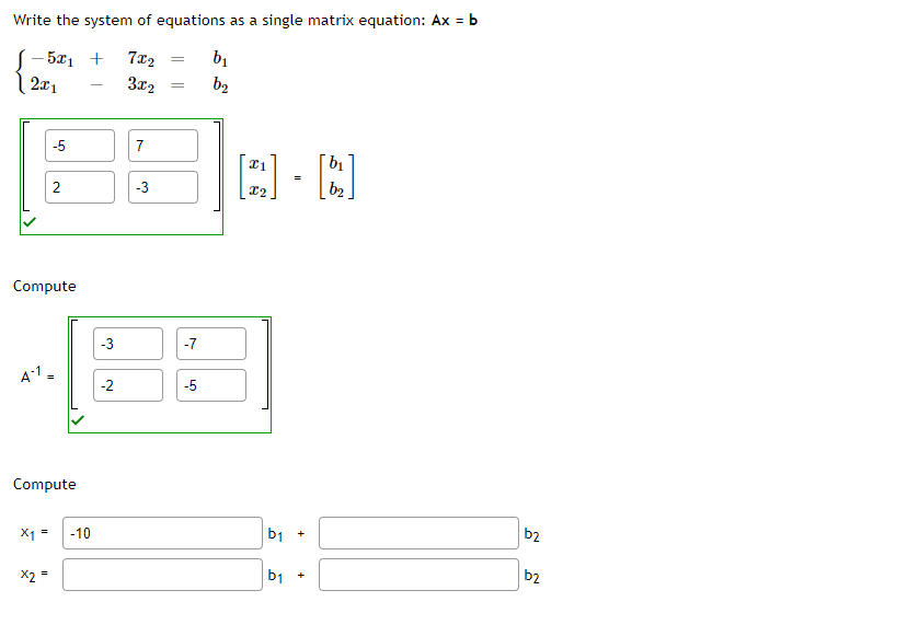 Solved Write the system of equations as a single matrix | Chegg.com