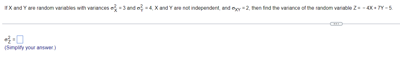 Solved If x ﻿and Y ﻿are random variables with variances | Chegg.com