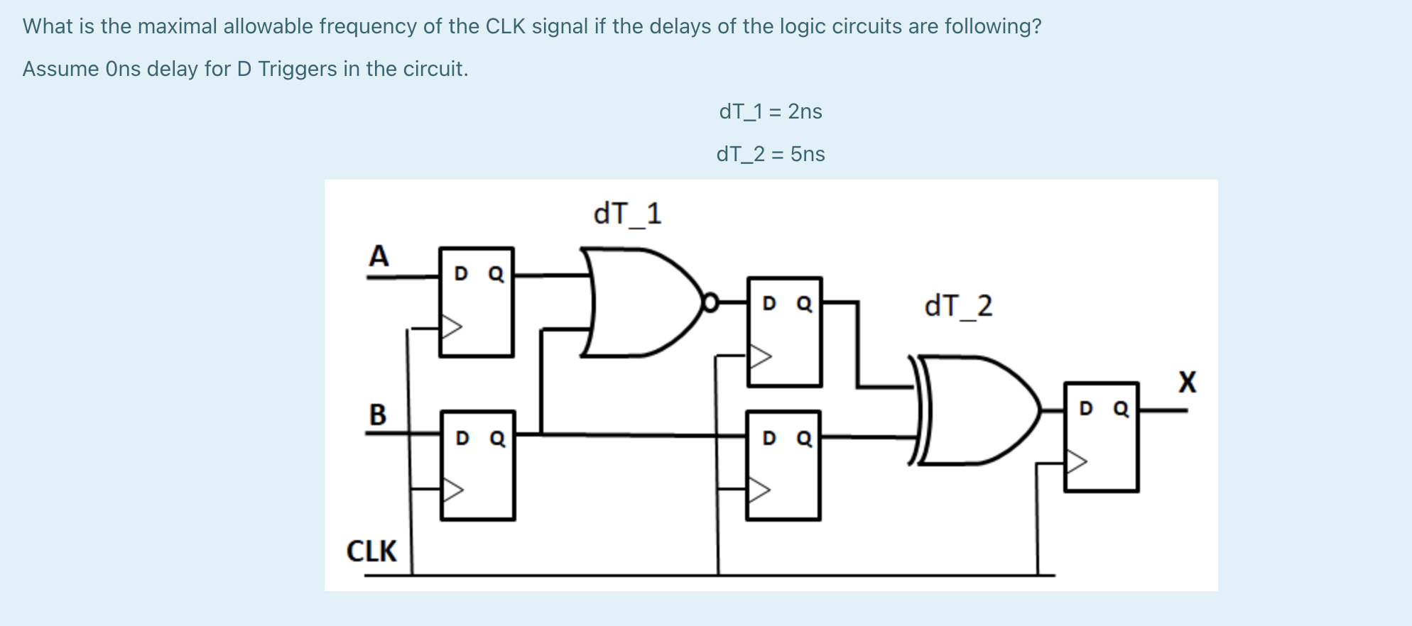 Solved What is the maximal allowable frequency of the CLK | Chegg.com