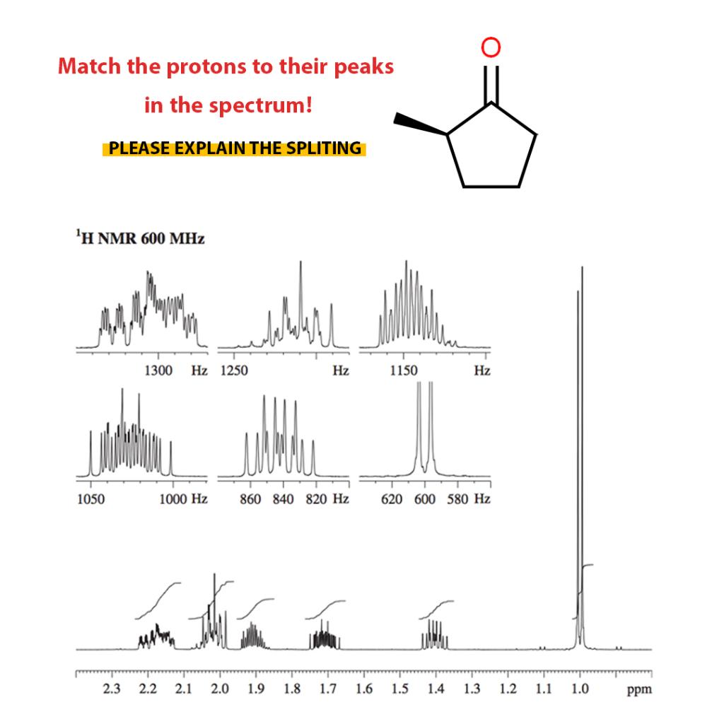 Solved Match the protons to their peak in the spectrum! | Chegg.com