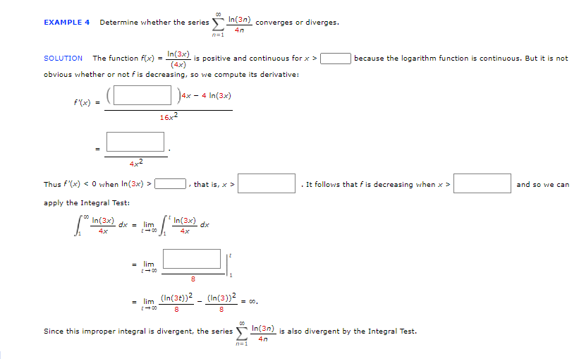 Solved EXAMPLE 4 Determine whether the series In(3n) | Chegg.com