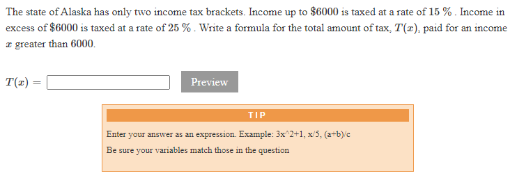 Solved The state of Alaska has only two income tax brackets. | Chegg.com