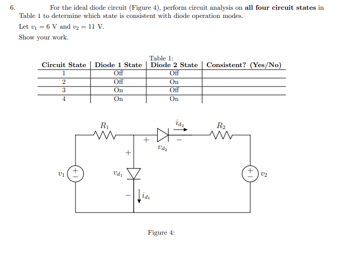 Solved For the ideal diode circuit (Figure 4), perform | Chegg.com Solved For the ideal diode circuit (Figure 4), perform | Chegg.com