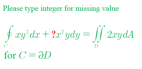 Solved Please type integer for missing value | Chegg.com