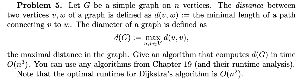 Solved Problem 5. Let G be a simple graph on n vertices. The | Chegg.com